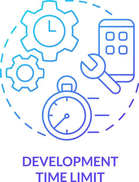 Development Time Limit Blue Gradient Concept Icon Building Program