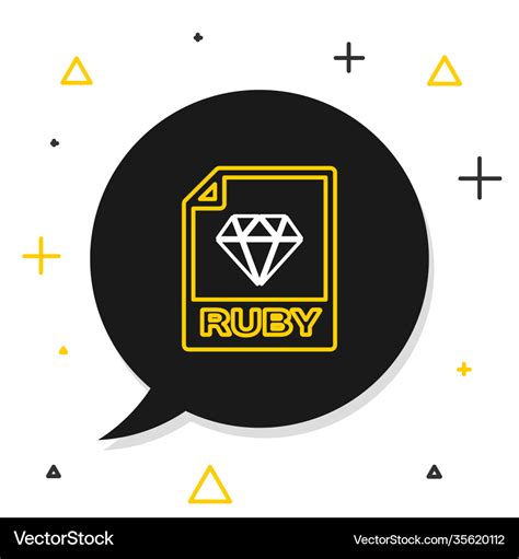 Line Ruby File Document Download Ruby Button Icon Vector Image