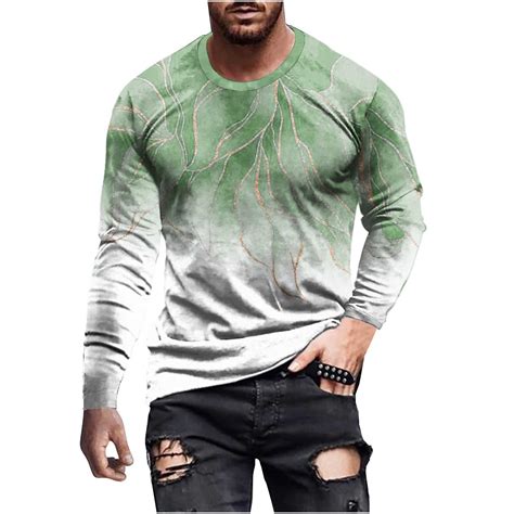 Wreesh Mens Classic Slim Fit Tees Long Sleeve Crew Neck Pullover Color