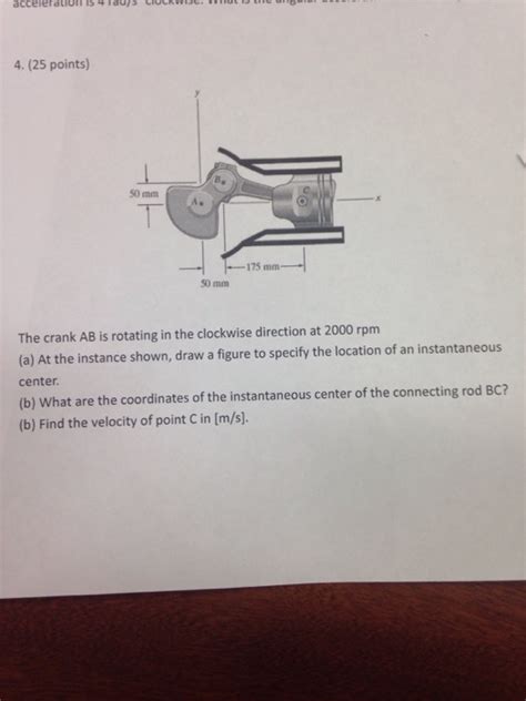 Solved The Crank AB Is Rotating N The Clockwise Direction Chegg