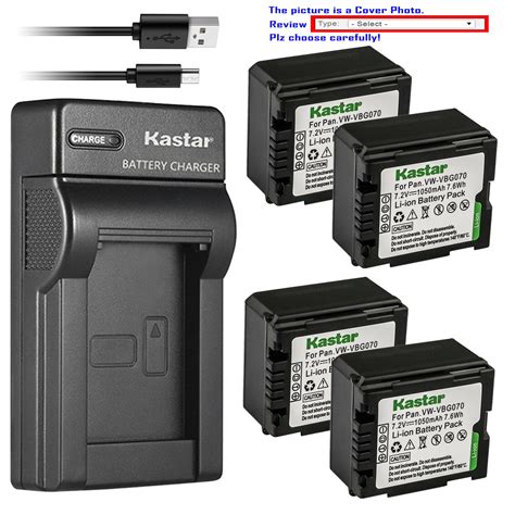 Kastar VWVBG070 Battery Slim Charger For Panasonic HDC SD300 HDC SD600
