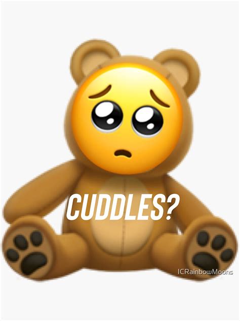 Pleading Emoji Cuddles Teddy Bear Cute Adorable Sticker For Sale By