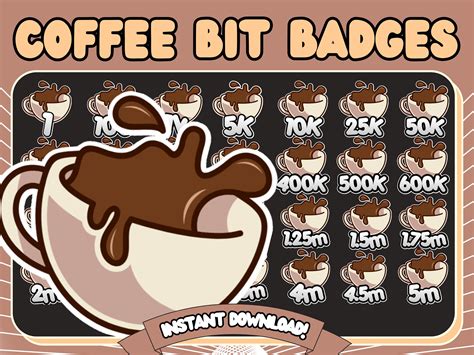 Coffee Bit Badges Twitch Bits Badges Coffee Cute Coffee Bits Badges