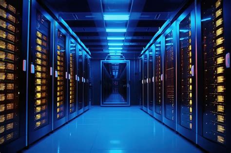 premium ai image computer network security server room server of data