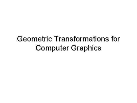 geometric transformations for computer graphics 2 d translation