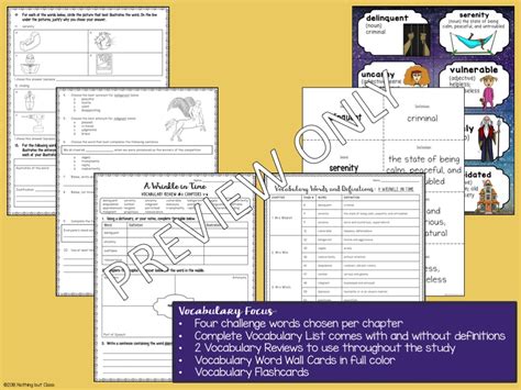 A Wrinkle In Time Novel Study Unit Comprehension With Activities And