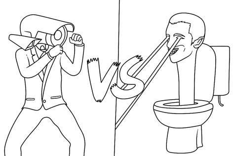 Målarbild Cameraman vs Skibidi Toilet Skiv ut gratis på malarbilder se