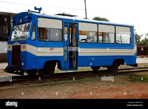 Bus Chassis Converted Into A Train On The Rail Tracks In Trinidad Cuba