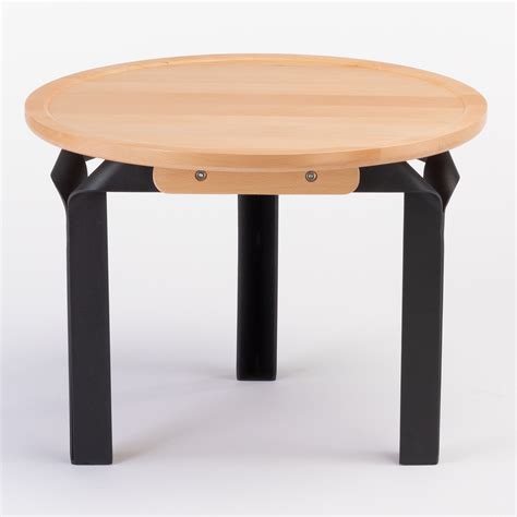 Table basse ronde indus frêne et métal cm Stylez