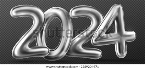 3d Balloons Shape 2024 Numbers Font Stock Vector Royalty Free