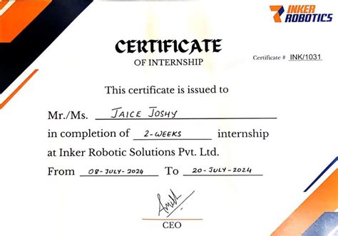 Jaice Joshy On Linkedin Internship Professionaldevelopment Certification