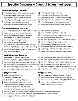 Speech Language Referral Form By The Open Book SLP TpT