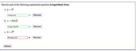 Solved Rewrite Each Of The Following Exponential Equations