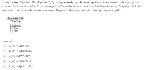 Using The Two T Flip Flops Flip Flops Are TT Design Chegg