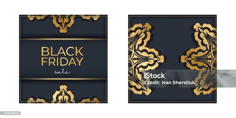 그리스 골드 패턴다크 블루 블랙 프라이데이 세일 광고 템플릿 개념에 대한 스톡 벡터 아트 및 기타 이미지 개념 낮 단일 이미지 Istock