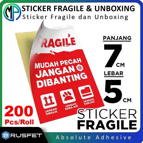 Jual Stiker Sticker Fragile 200pcs Per Roll Jangan Dibanting Fragile