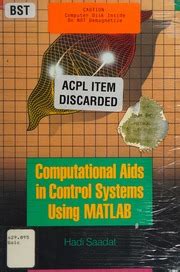 Computational Aids In Control Systems Using MATLAB Saadat Hadi
