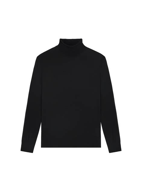Mens Black Regenerative Merino Wool Turtleneck Sweater Pangaia