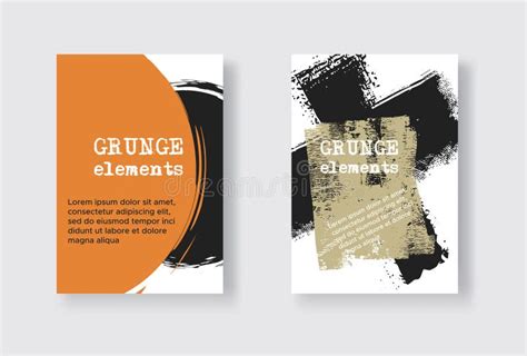 Collection Of Grunge Covers With Brush Strokes Stock Illustration