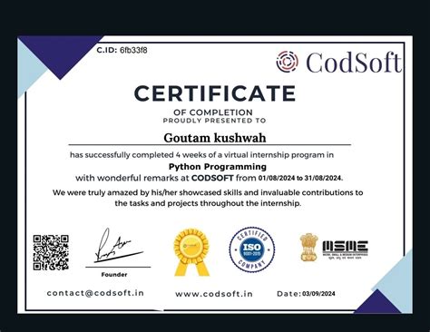 goutam kushwah on linkedin codsoft cip internship achievement