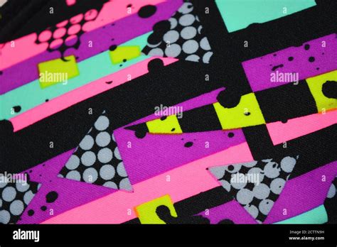 Colorful Abstract Background Of Bright Shapes Triangles Circles Squares With Various Patterns