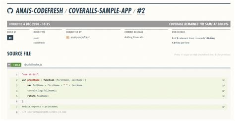Coveralls Coverage Reports · Codefresh Docs
