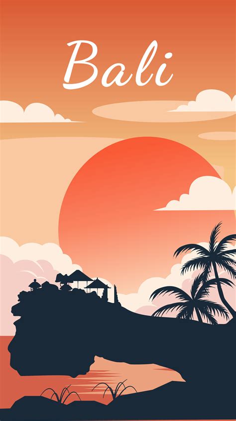 Bali Beach Sunset Landscape Background 40742681 Vector Art At Vecteezy