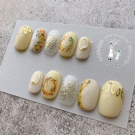 はじまりの金木犀ネイル ちいさいネイルやさん ことり Minne 国内最大級のハンドメイド・手作り通販サイト