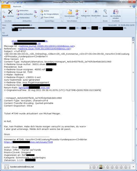 Defect 9157 Emails In Outlook Doesnt Work Properly Redmine