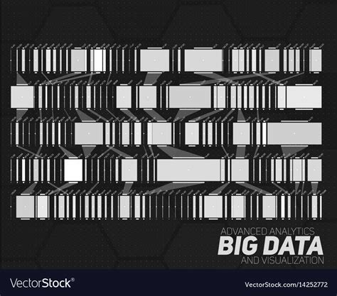 Big Data Grayscale Visualization Royalty Free Vector Image