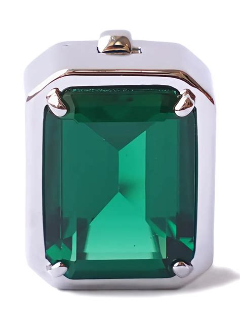 Izabel Display Mega Rectangle Button Cover Green Farfetch Uk