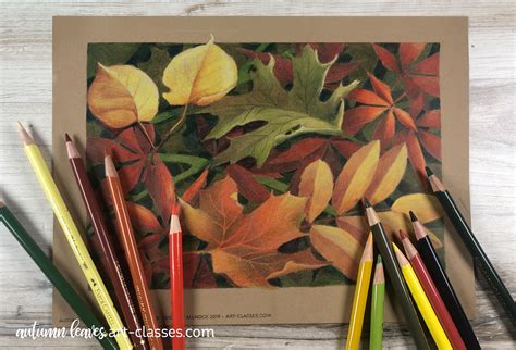 Autumn Leaves Colored Pencil Class Art Classes