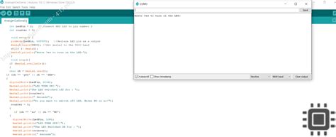 Controlling A Led Using Arduino Serial Monitor