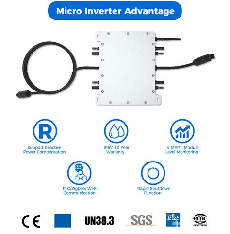 Micro Solar Inverter With 22 50vdc 110vac For Solar Panels
