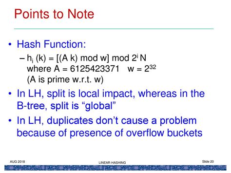 LINEAR HASHING E Jayant Haritsa Computer Science And Automation Ppt Download