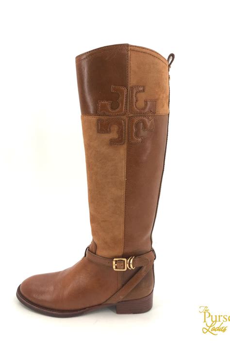 Tory Burch Brown Leather Suede Lizzie Knee High Riding Boots Sz 7