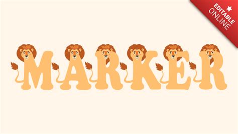 Marker Lion King Cartoon Font Text Effect Generator