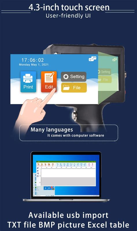Demin Portable Handheld Inkjet Printer For Batch Coding