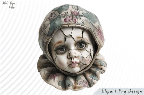 Creepy Cracked Porcelain Doll Png Clipar Graphic By Crafts Svg