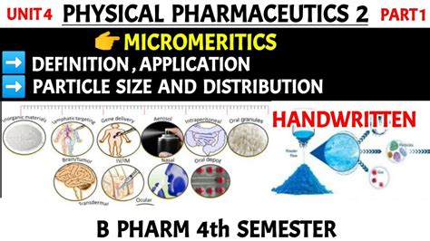 Micromeritics In Physical Pharmacy Particle Size And Distribution In Micromeritics B Pharm