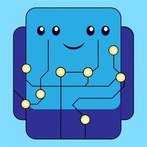 A Blue And Yellow Cube With A Blue Face That Says Quot Robot Quot