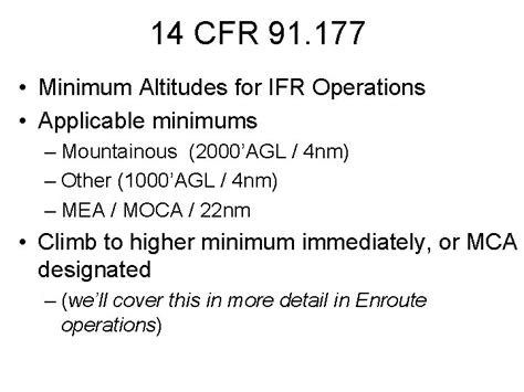 IFR Flight Considerations IFR Flight Planning Flight Overview