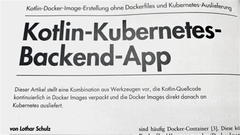 Article Kotlin And Kubernetes Lothar Schulz