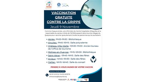 VACCINATION CONTRE LA GRIPPE Hopital Aiguilles