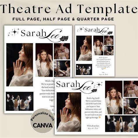 Playbill Ad Template Etsy