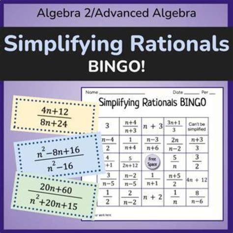 Simplifying Rationals Bingo By Algebra Made Fun Tpt