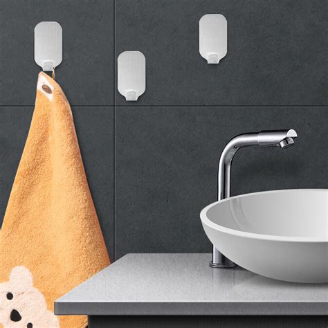 Pcs Selfhook Stainless Steel Wall Mounted Heavy Duty Bathroom Ebay