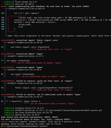 Bug Error While Compiling Windmill Worker On Windows Platform Issue