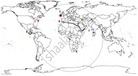 Marks And Name The Following On The Outline Map Of The World With A Suitable Index Highly