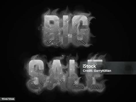 연기가 자욱한 화 염 배경 벡터 큰 판매 텍스트입니다 불 같은 편지에서 물결 모양의 스레드입니다 검은 금요일 판매 그림 전단지 카드 프로 모션 자료 등을 연기 얇은 곱슬